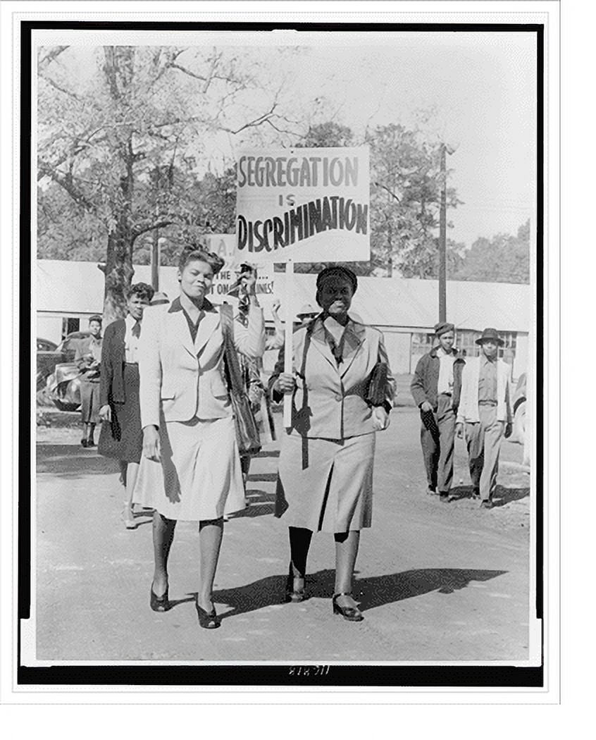 Historic Print, [People marching with signs to protest segregation in ...