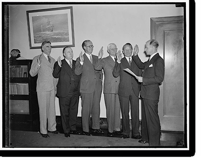 Historic Print, Permanent Maritime Commission sworn-in. Washington, D.C., April 14. The ...