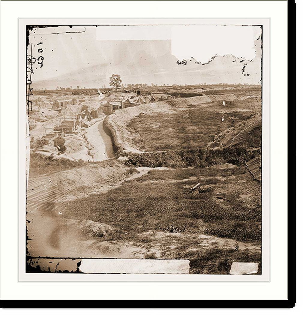 Historic Print, Petersburg Virginia. View of Federal line near Fort ...