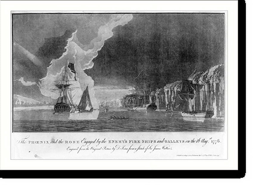 Historic Print, The Phoenix and the Rose engaged by the enemy's fire ...