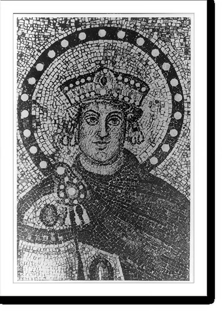 Historic Print, [Photo of mosaic portrait - Justinian (at San Vitale ...