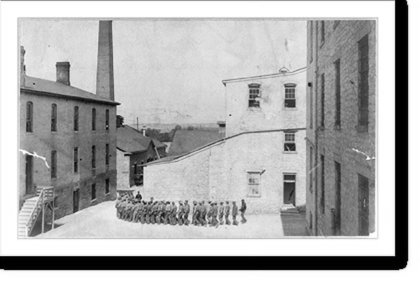 Historic Print, [Photo of prison: prisoners marching to dinner ...