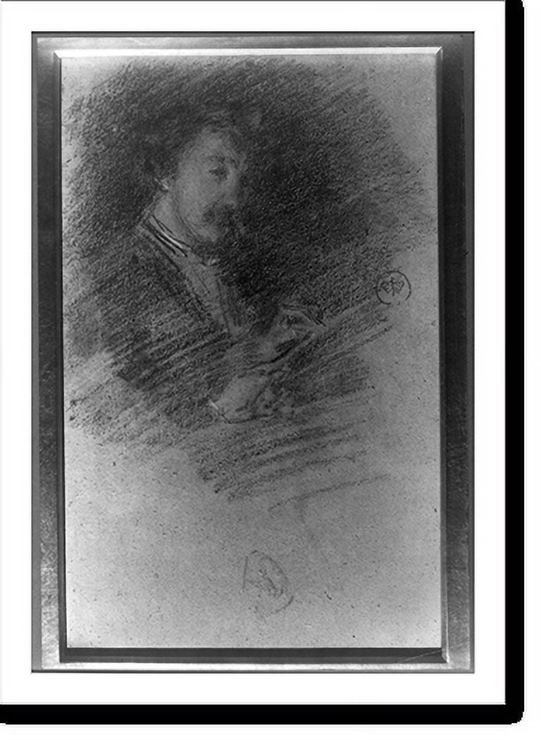 Historic Print, [Photograph of a chalk drawing self-portrait by James ...