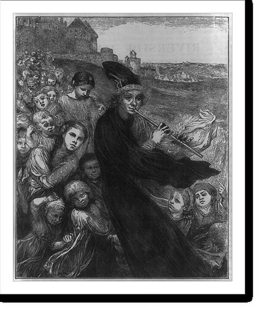 Historic Print, [Pied Piper leading children of Hamlin to river], 18" x ...