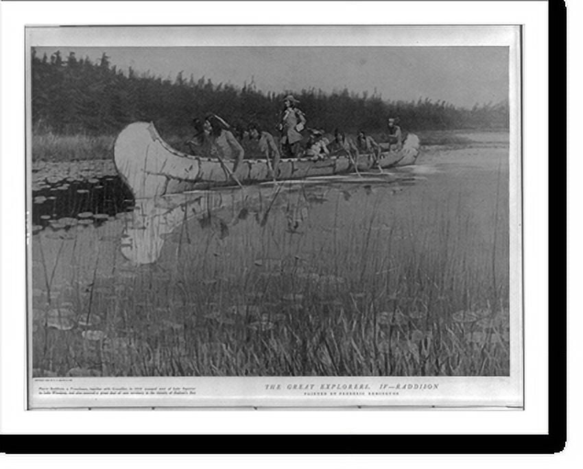 Historic Print, Pierre Radisson and Groseiller in canoe with Indians on ...