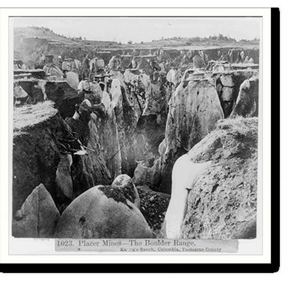 Historic Print, Placer Mines. The Boulder Range, Knapp's Ranch ...