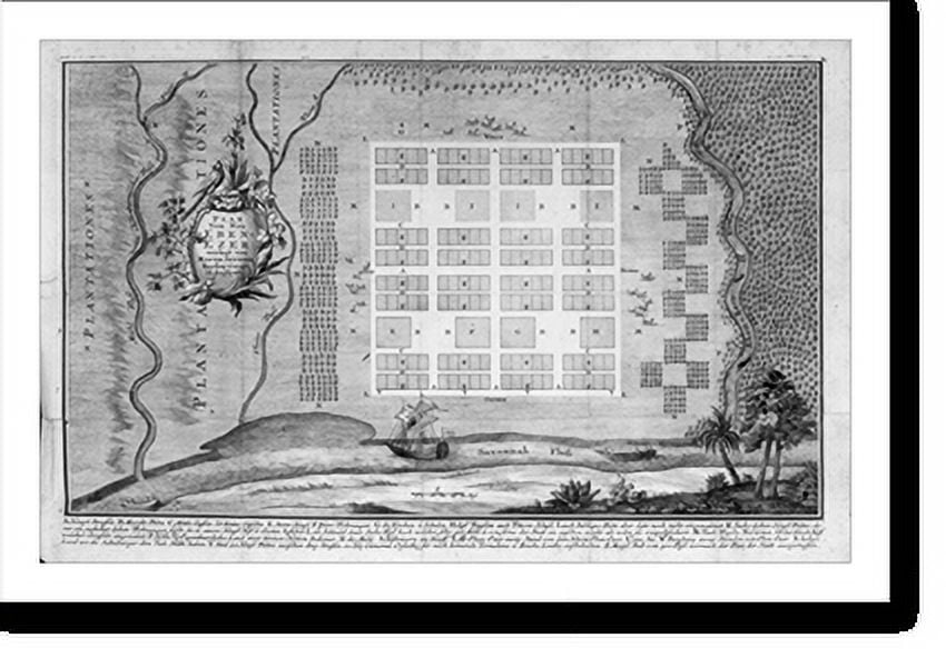 Historic Print, [Plan of New Ebenezer, Ga., 1742, which was settled in ...