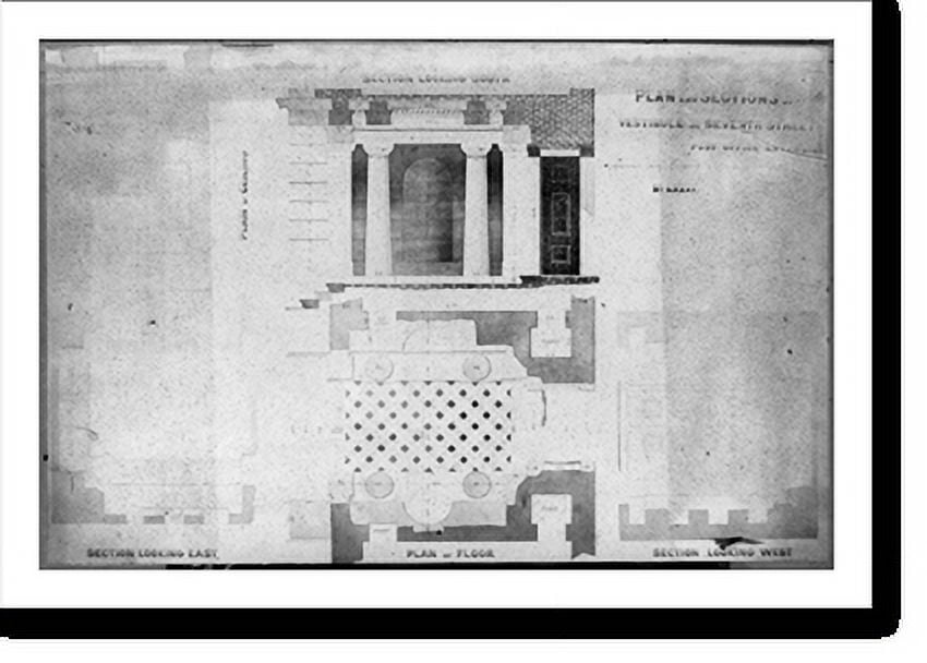 Historic Print, Plan and sections of vestibule on Seventh Street, 18" x ...