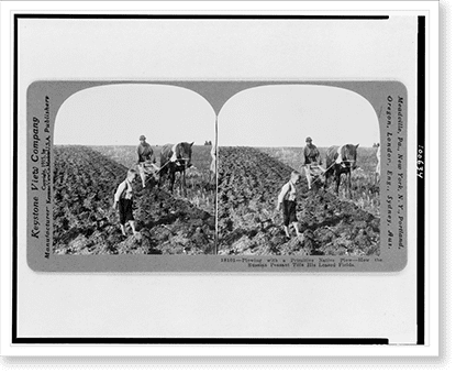 Historic Print, Plowing with a primitive native plow. how the Russian ...