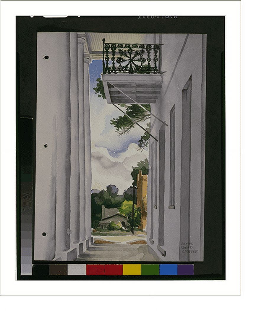 Historic Print, [Portico and balcony of courthouse, Clinton, Louisiana ...