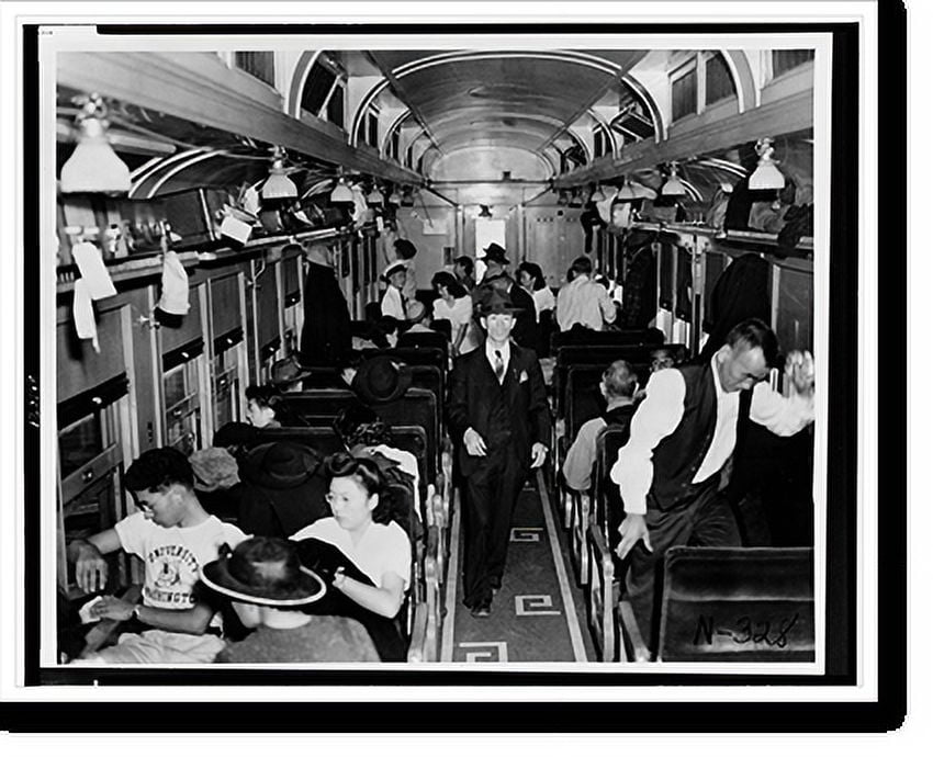 Historic Print, Portland (Oregon) evacuation. Scene in railroad car on ...