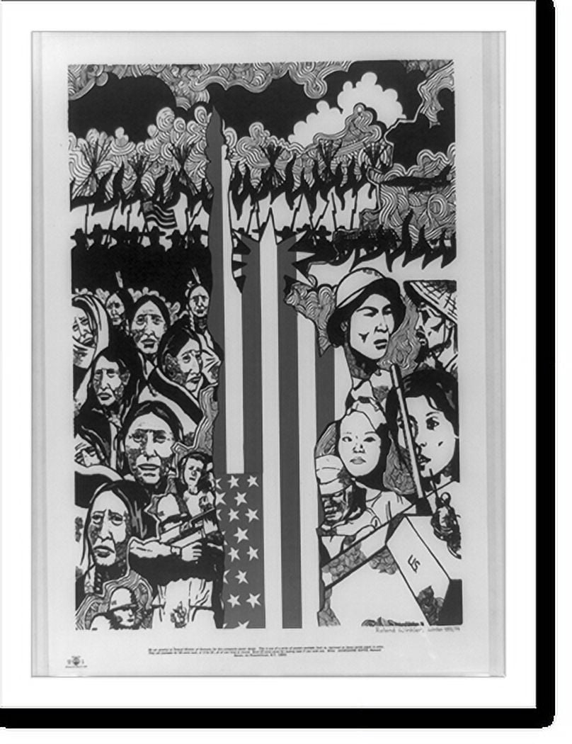 Historic Print, [Poster showing composite drawing juxtaposing North ...