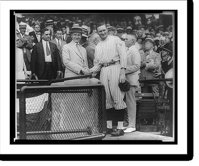 Historic Print, [President Coolidge shaking hands with Walter Johnson at Griffith Stadium], 18 ...