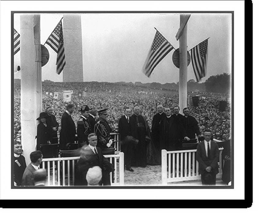 Historic Print, [President Coolidge on speaker's stand with Army and ...