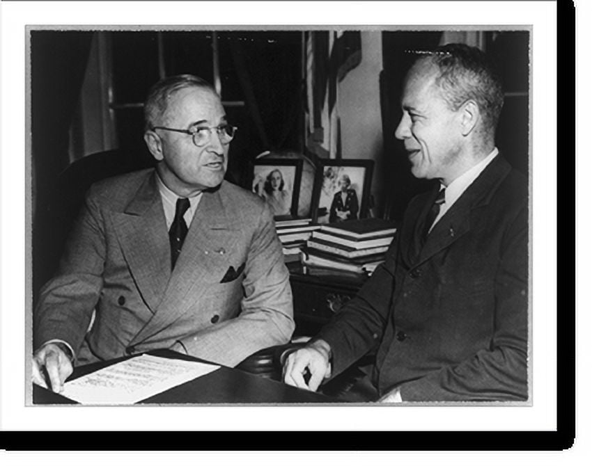 Historic Print, President Harry S. Truman, confering with Secretary of ...