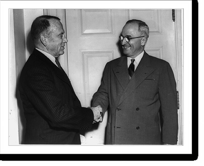 Historic Print, [President Harry Truman (right) congratulating Adm ...
