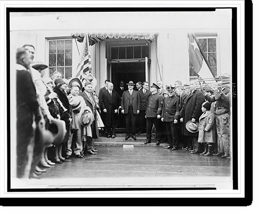 Historic Print, President Hoover was called to the White House lawn ...