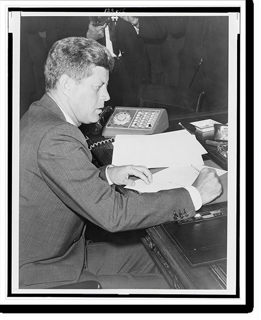 Historic Print, [President Kennedy three-quarter length portrait ...