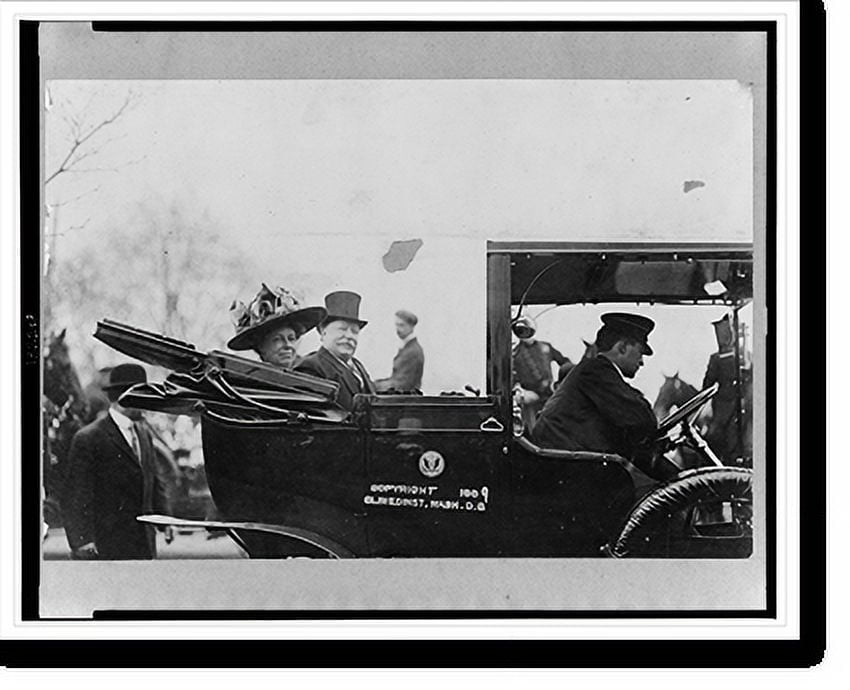 Historic Print, President and Mrs. Taft in White House automobile, 18 ...