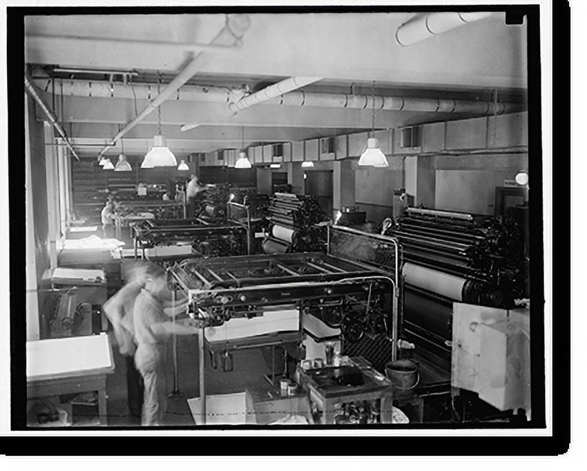 Historic Print, Press room where all maps and charts are printed for ...