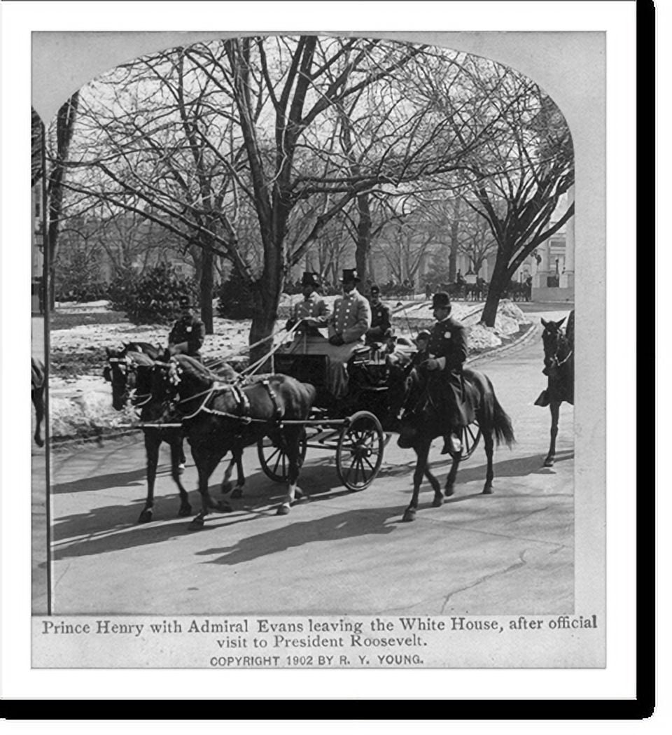 Historic Print, Prince Henry with Admiral Evans leaving the White House ...