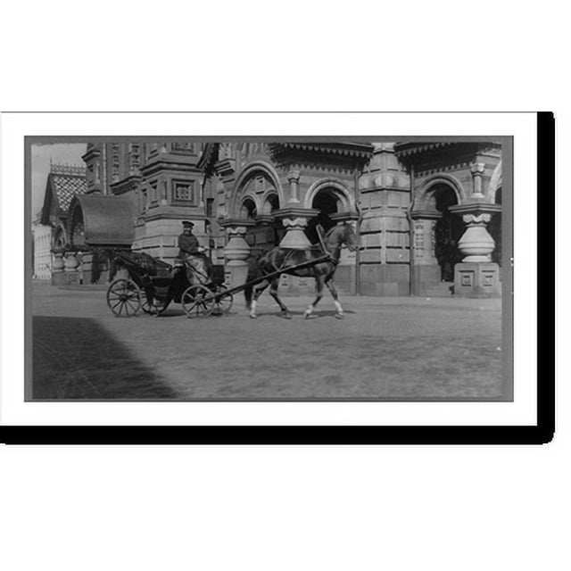 Historic Print, [Private droski (horse-drawn carriage), Petrograd ...