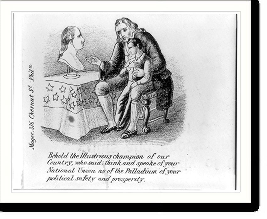 Historic Print, [Pro-Union cartoon quoting Washington as an advocate of ...