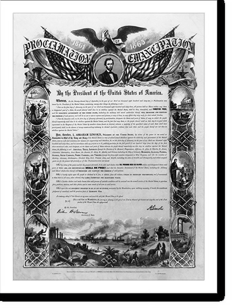 Historic Print, Proclamation of Emancipation by the President of the ...