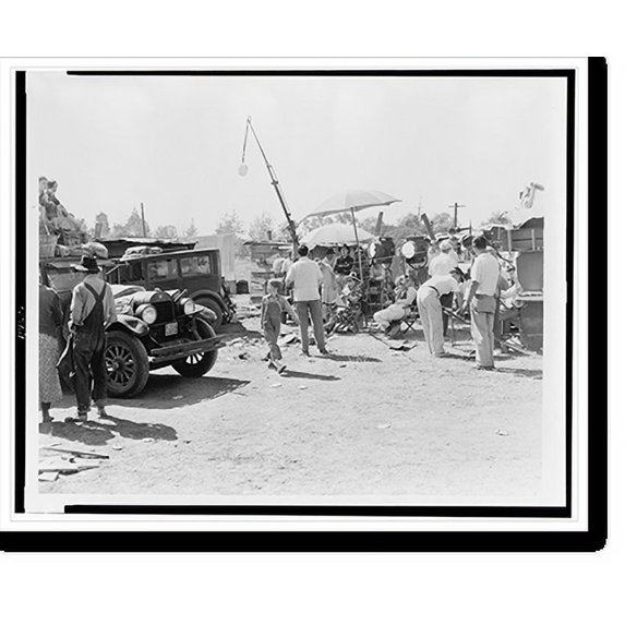 Historic Print, [Production crew at work on set of The Grapes of Wrath ...