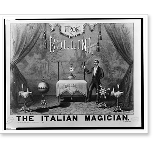 Historic Print, Prof. Bollini the Italian magician., 16" x 20 ...