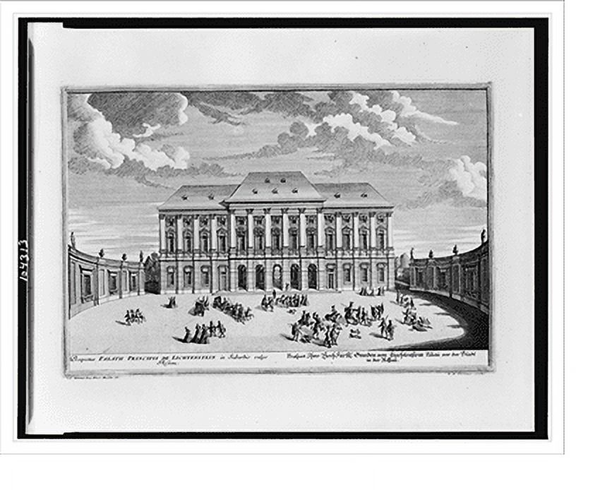 Historic Print, Prospectus Palath Principis de Lichtenstein in suburbio ...
