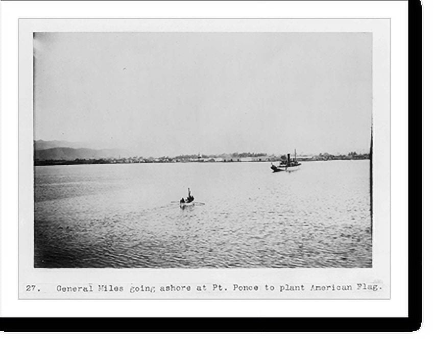 Historic Print, Puerto Rico: General Miles going ashore at Pt. Ponce to ...