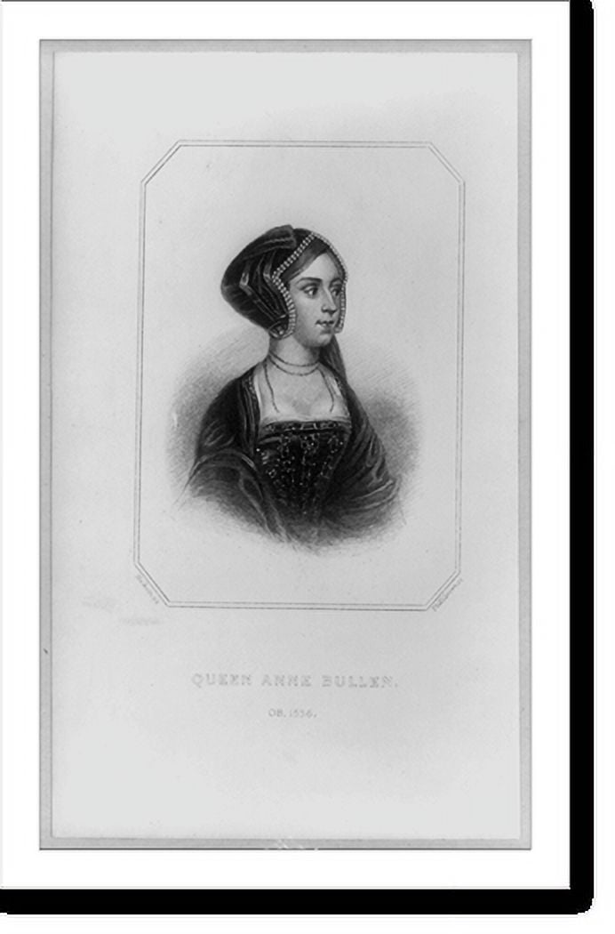 Historic Print, Queen Anne Bullen, ob. 1536.Holbein, px. ; Phillibrown ...