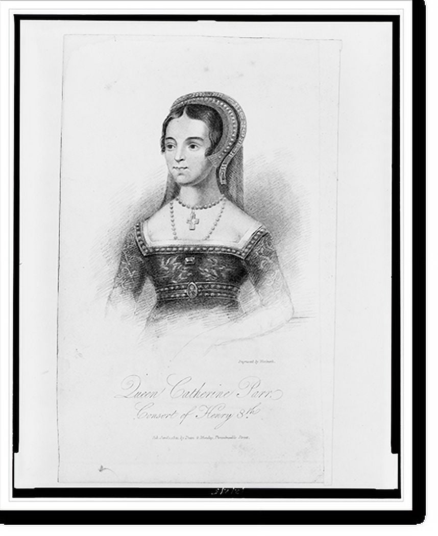 Historic Print, Queen Catherine Parr, Consort of Henry 8th.engraved by ...