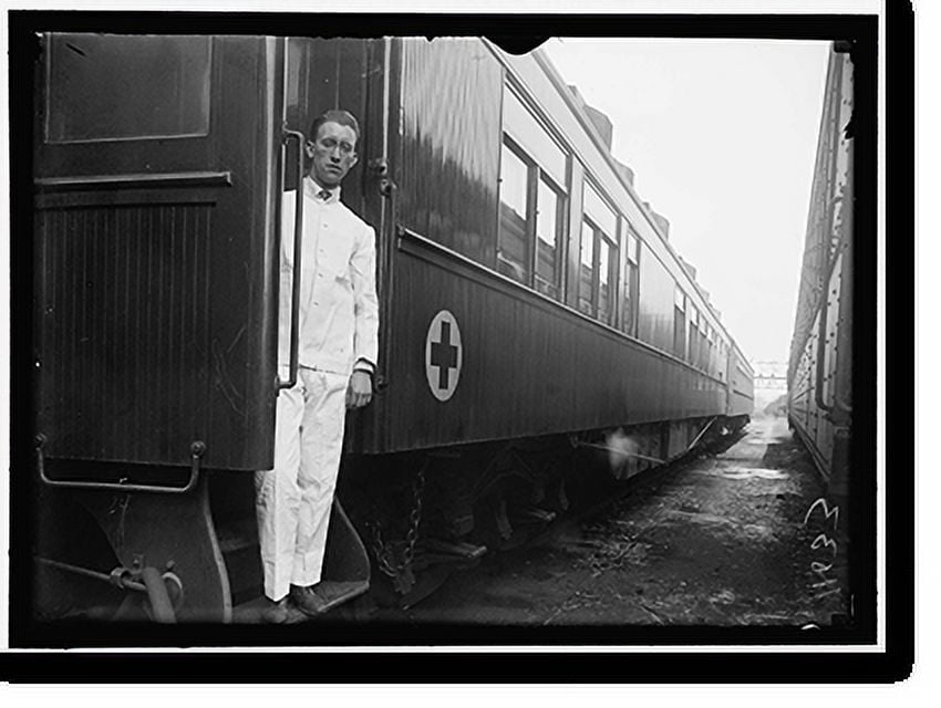 Historic Print, RED CROSS, AMERICAN. SANITARY RAILROAD CAR - 5, 16" x ...
