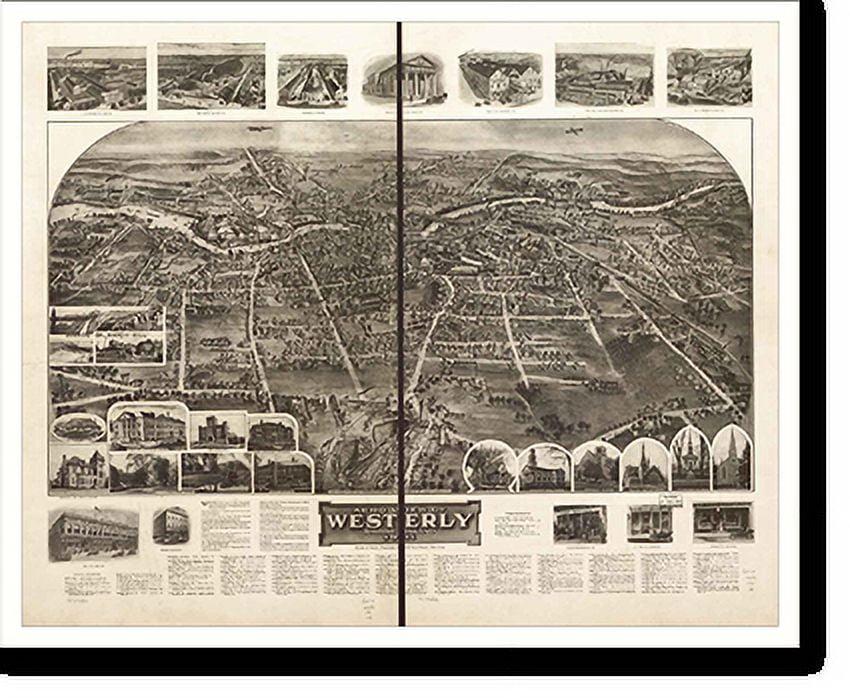 Historic Print, RI Westerly 1911 MAP, 16" x 20" - Walmart.com