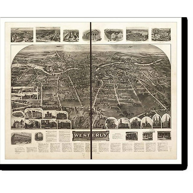 Historic Print, RI Westerly 1911 MAP, 16" x 20" - Walmart.com