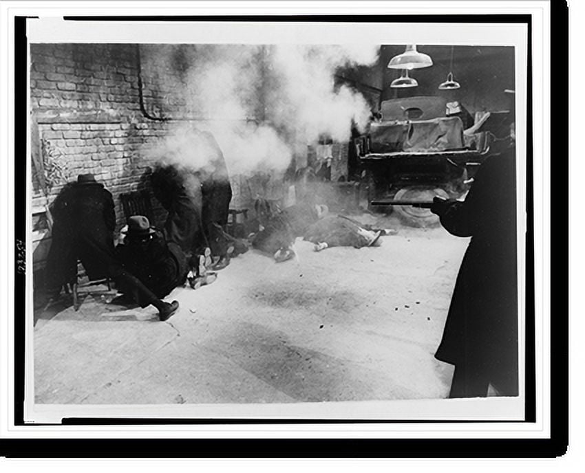 Historic Print, [Re-enactment of the St. Valentine's Day massacre from ...