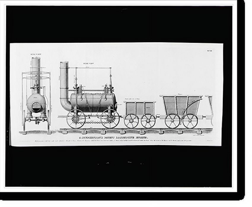 Historic Print, [Rear and side view of George Stephenson's steam ...