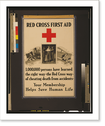 Historic Print, Red Cross first aid 1,000,000 persons have learned the ...