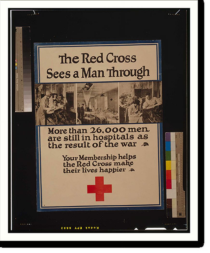 Historic Print, The Red Cross sees a man through More than 26000 men ...