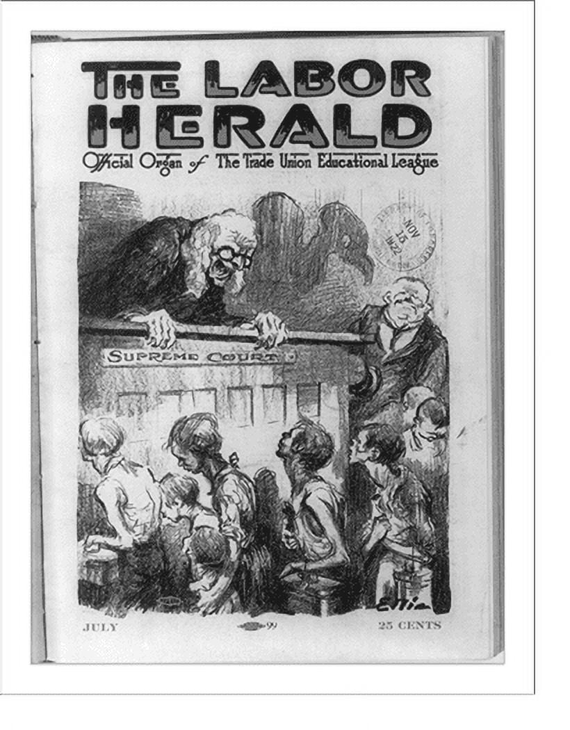 Historic Print, [Repr. of cartoon drawing on cover of The Labor Herald ...