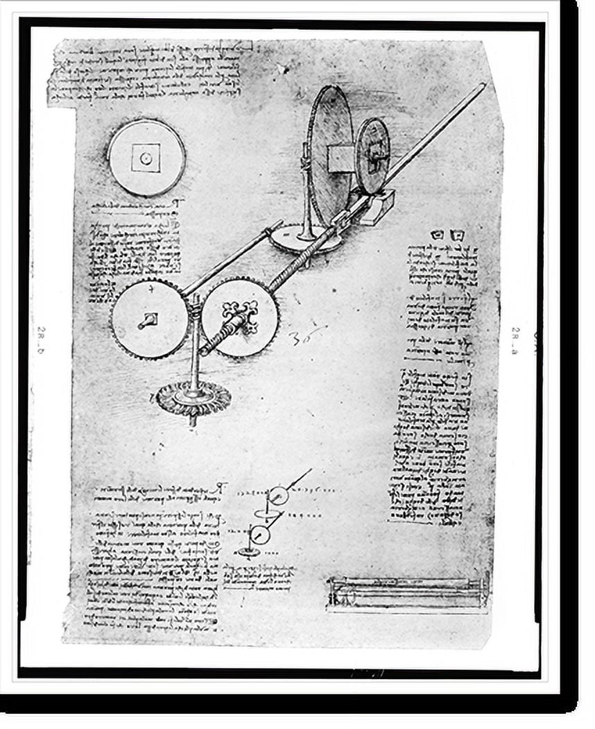 Historic Print, [Reproduction of page from notebook of Leonardo da ...