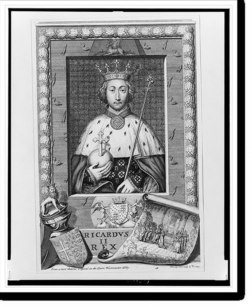 Historic Print, Richardus II Rex.desig. et sculp. G. Vertue., 16" x 20 ...