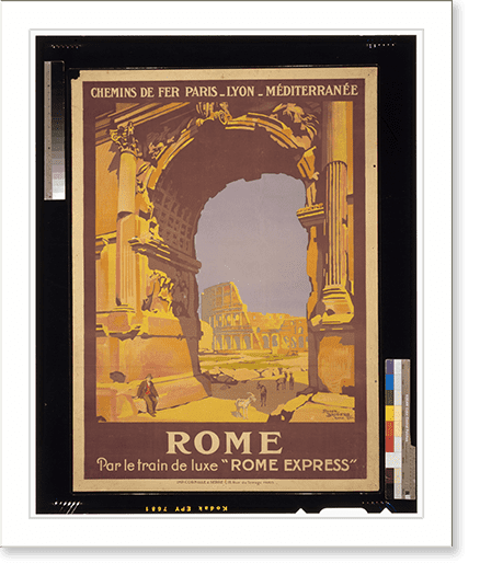 Historic Print, Rome, par le train de luxe Rome Express".Roger Broders ...