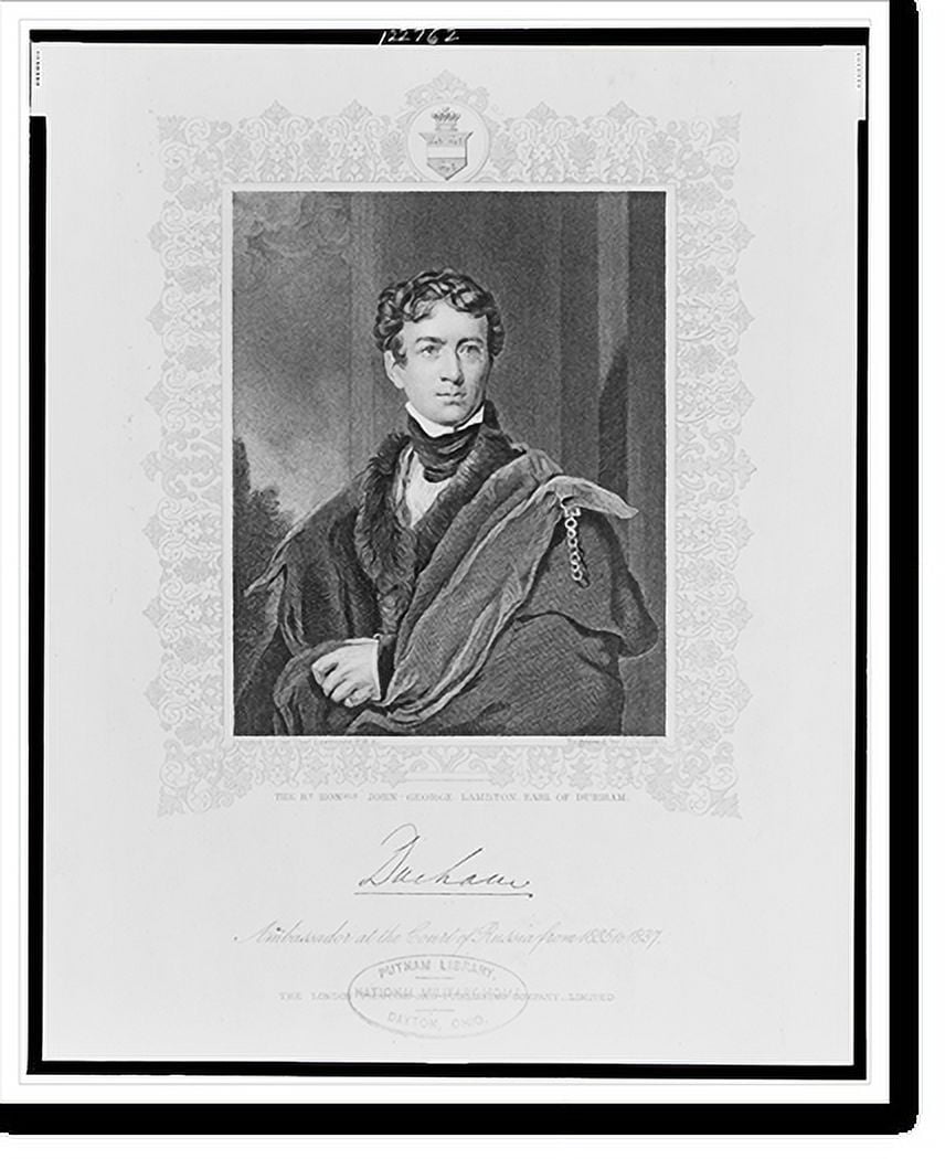 Historic Print, The Rt. Honble. John-George Lambton, Earl of Durham ...