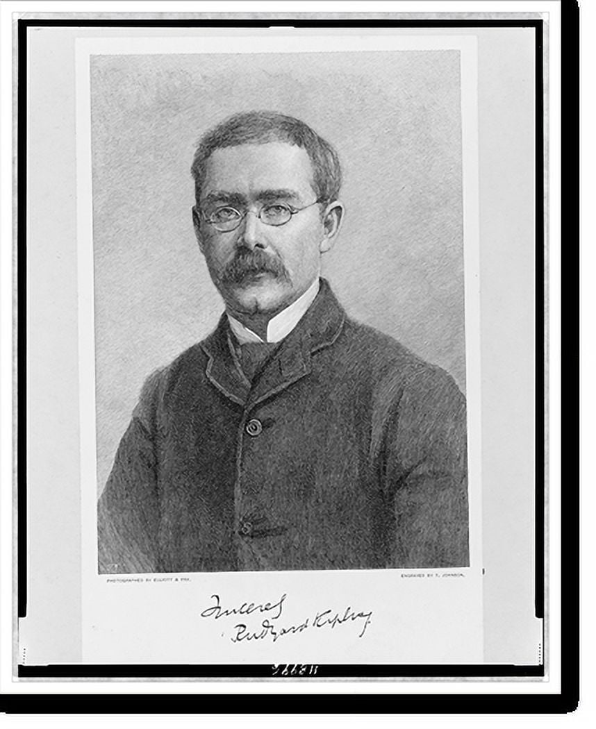 Historic Print, [Rudyard Kipling, head-and-shoulders portrait, facing ...