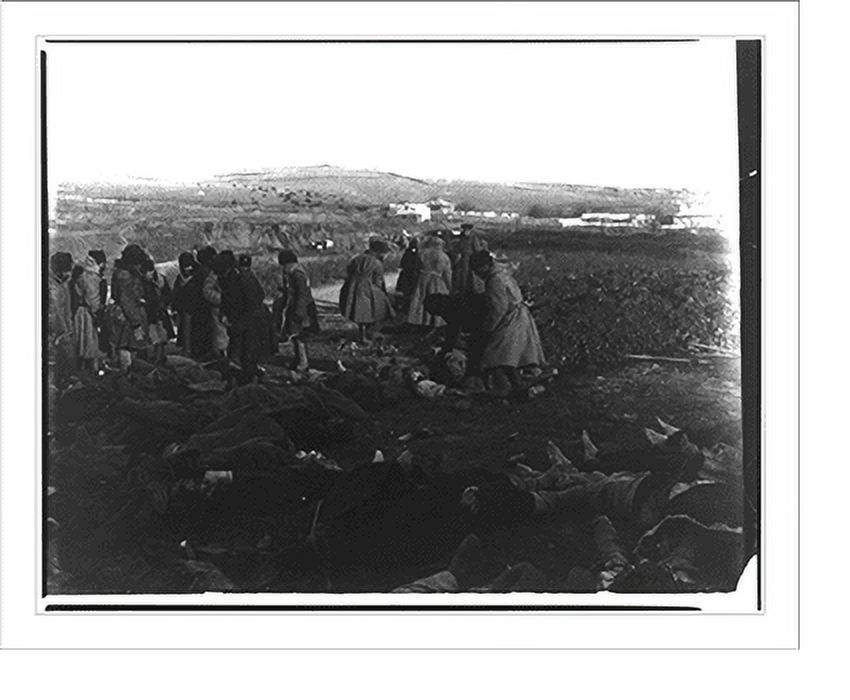 Historic Print, [Russian dead strewn over the ground awaiting burial in ...