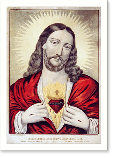 Historic Print, Sacred Heart of Jesus: Sacre ́Coeur de Jesus.Saǵrado ...