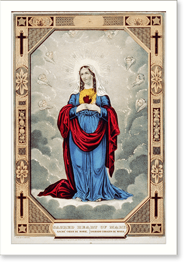 Historic Print, Sacred heart of Mary: sacre ́coeur de Marie.sagrado ...